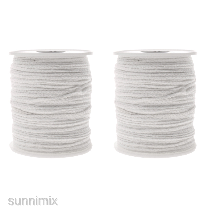 [SUNNIMIX] 2 Spool Cotton Reel Candle Wick Braid DIY Candle Making ...