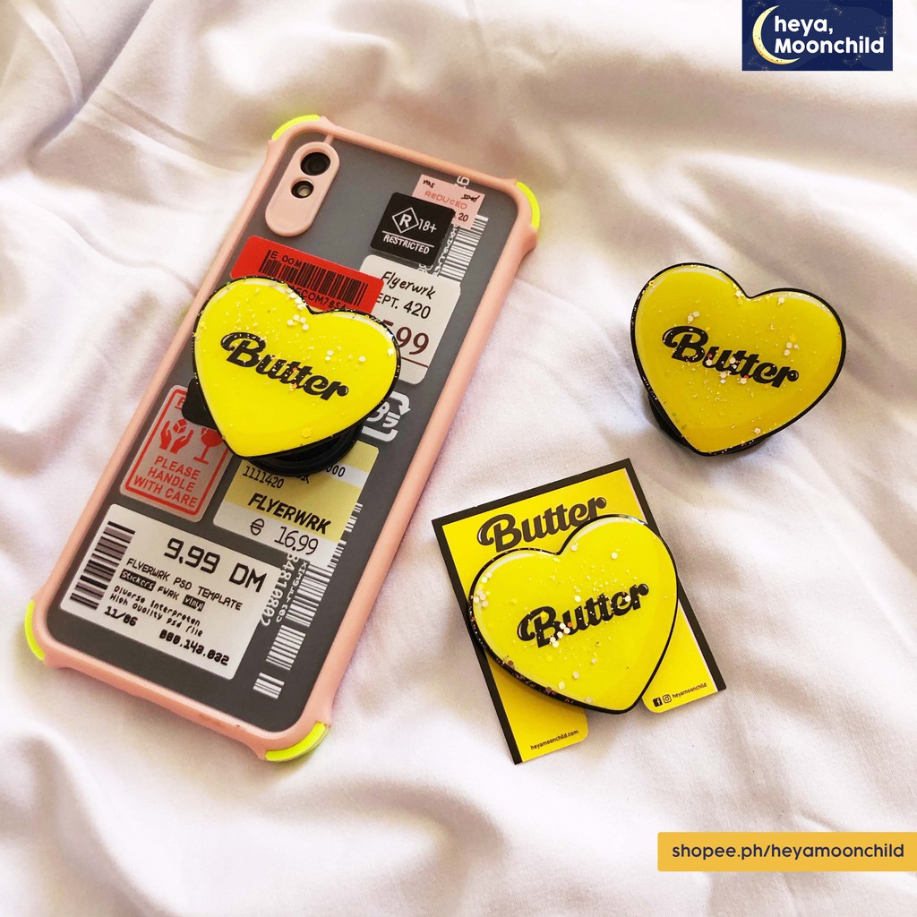 BTS Butter Glittered Resin Pop socket Griptok Phone Grip | Shopee ...