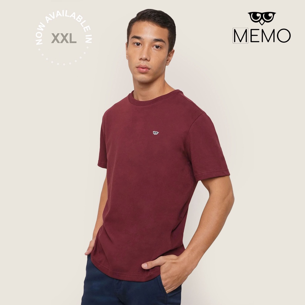 Memo Ultimate Basics Comfort T-Shirt For Men (Maroon) | Shopee Philippines