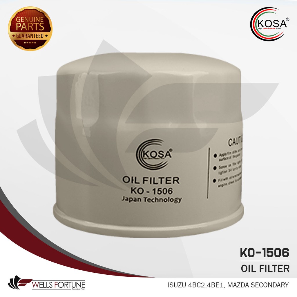 ISUZU 4BC2 / 4BE1 / MAZDA SECONDARY KOSA OIL FILTER KO-1506 (1PC ...