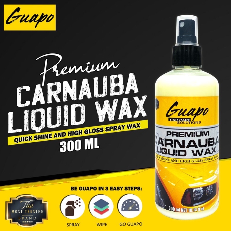 Guapo Car Care Premium Carnauba Liquid Spray Wax / Hydrophobic Mirror ...