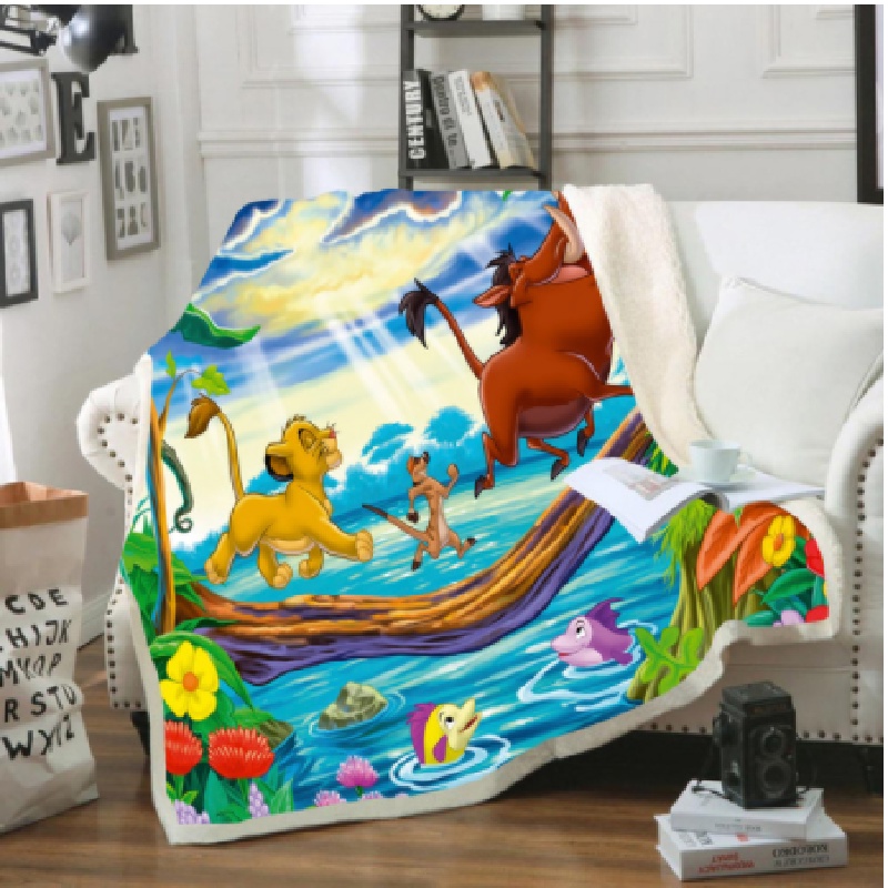 Disney Cartoon Lion King Simba Funny Character Blanket 3D Print Sherpa ...