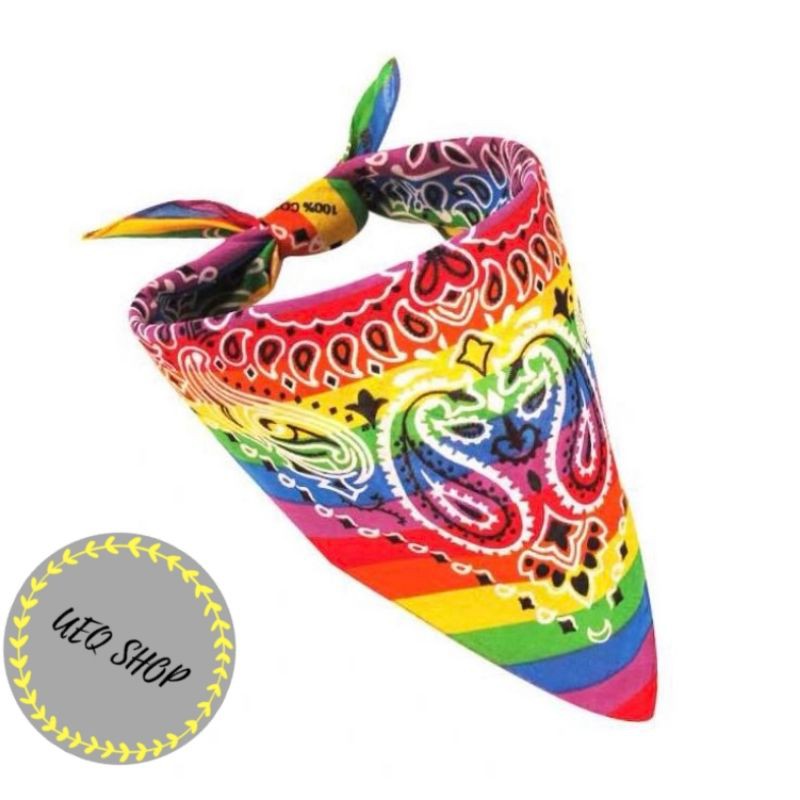 12 Pieces. Rainbow Color Scarf Panyo Bandana High Quality Cotton ...