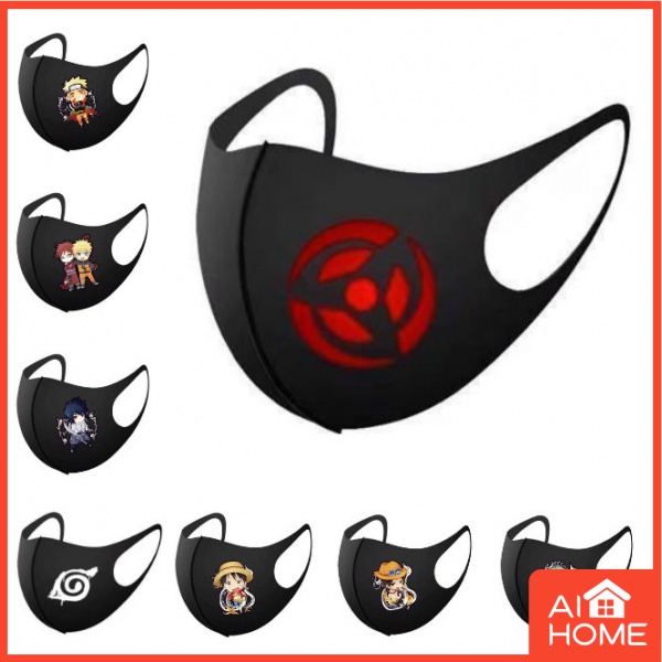 Naruto Face Shield Cover Mask Naruto Sasuke One Piece Japanese Anime ...