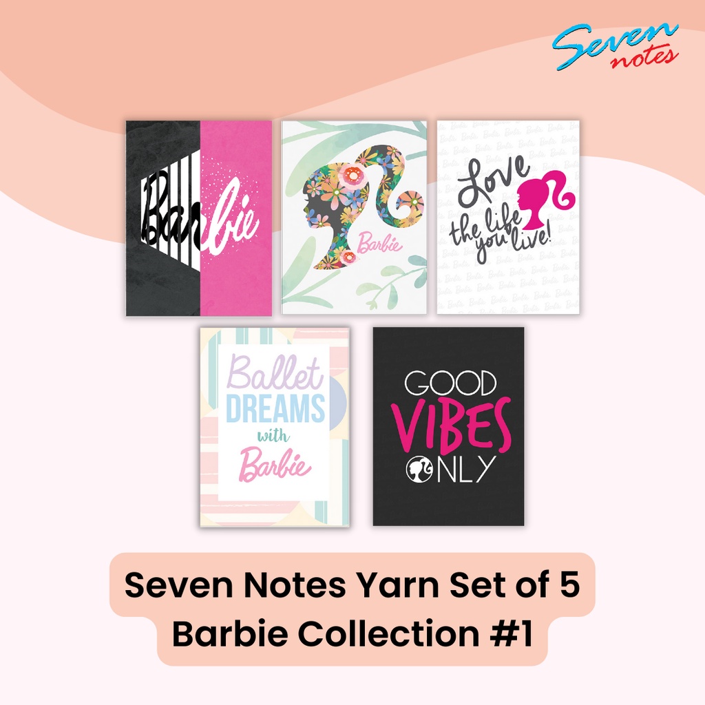 Seven Notes Yarn Notebooks Set of 5 - Barbie Collection #1 | Shopee ...