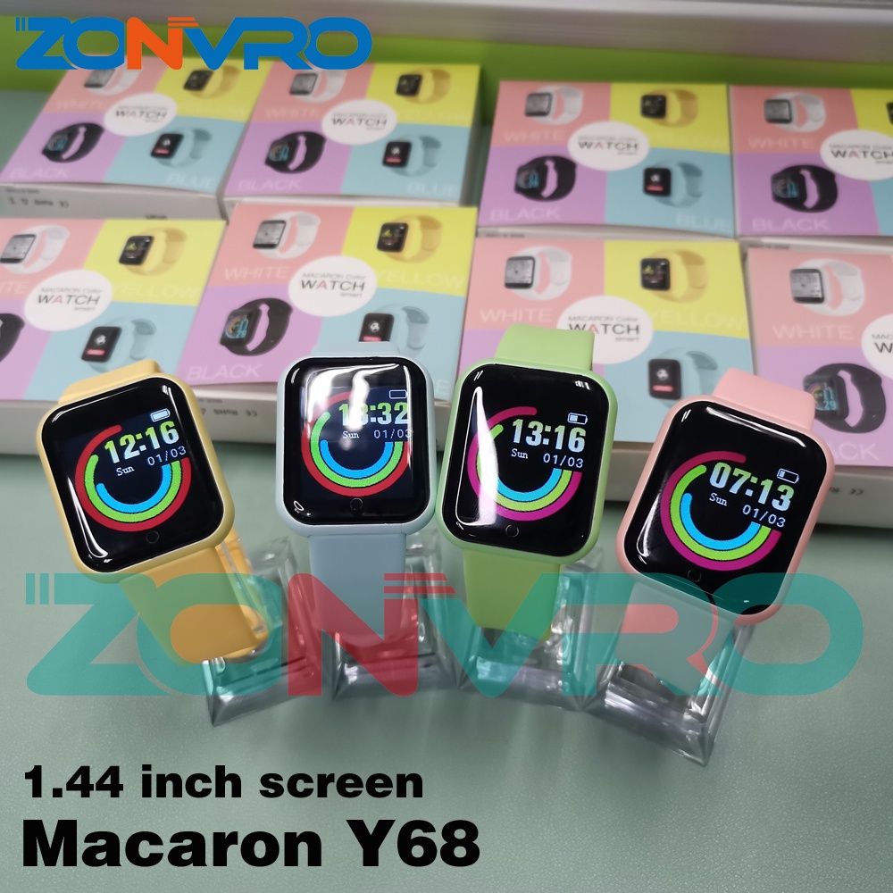 Y68 D20 2021 New Macaron Smart Watch Colorful Fashion Fitness Bracelet ...
