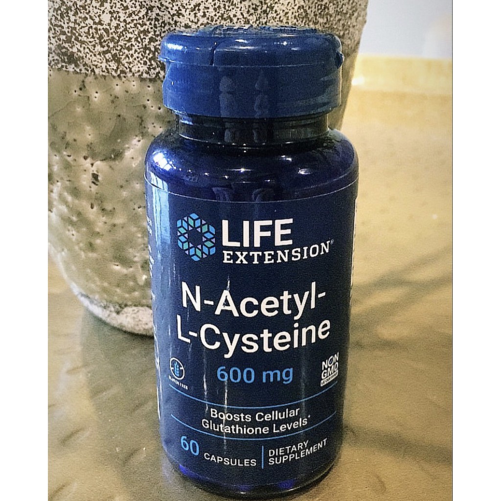 Life Extension NAC 600mg N-Acetyl-L-Cysteine 60 Veggie Capsules ...
