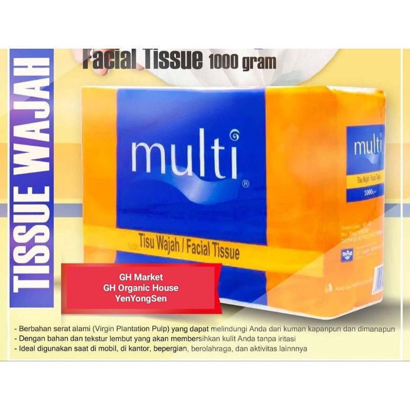 Premium Quality 1000 gram Multi Facial Tissue 1 kg Tissue | Shopee ...