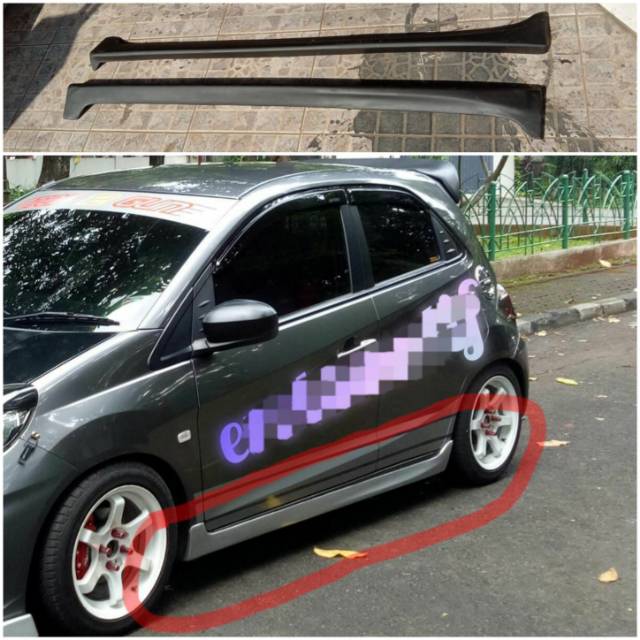 Modified exterior accessories, variations of the Sidekirt car, left ...