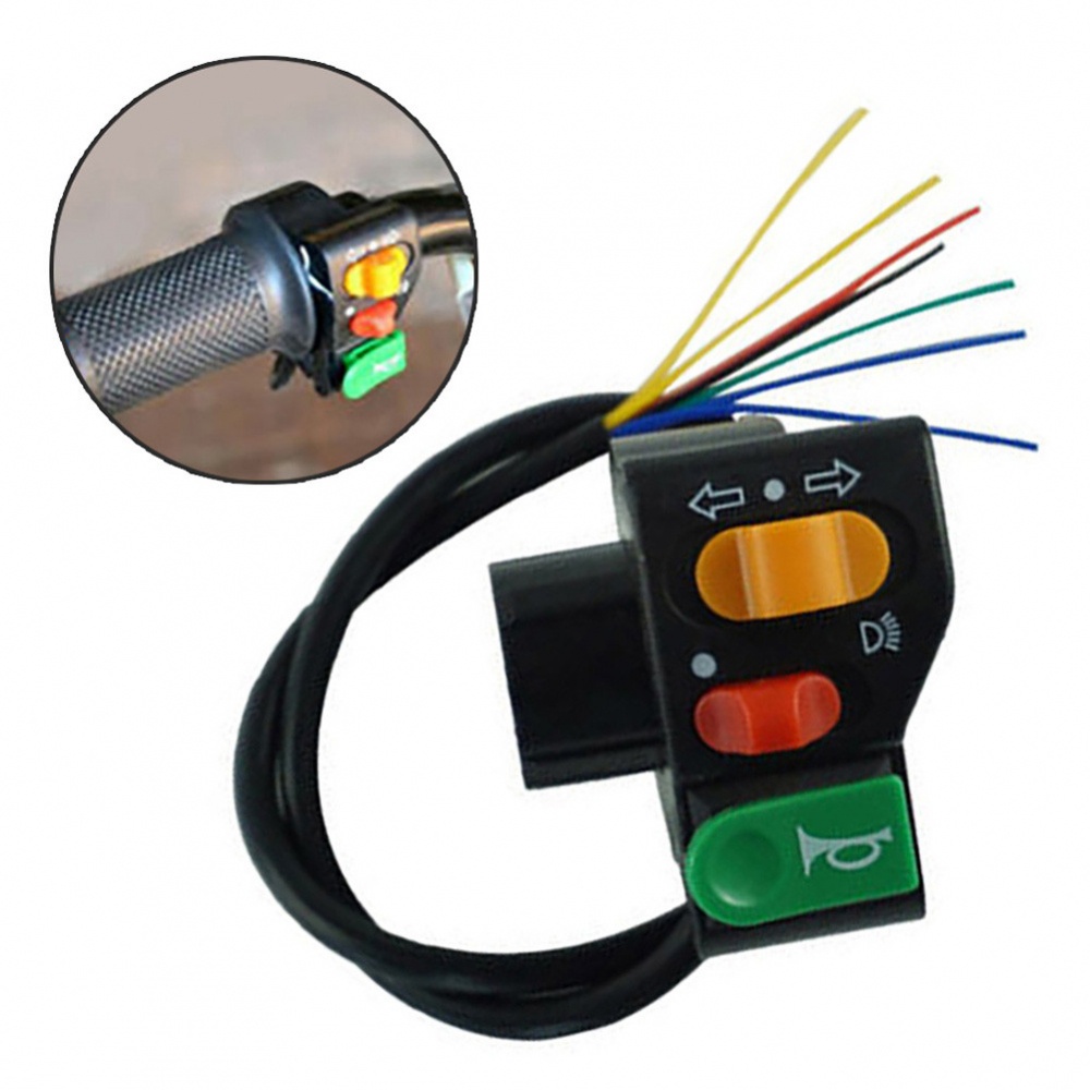 Motorcycle Multi-Function Switch Turn Signal Universal 22mm 3in1 Button ...