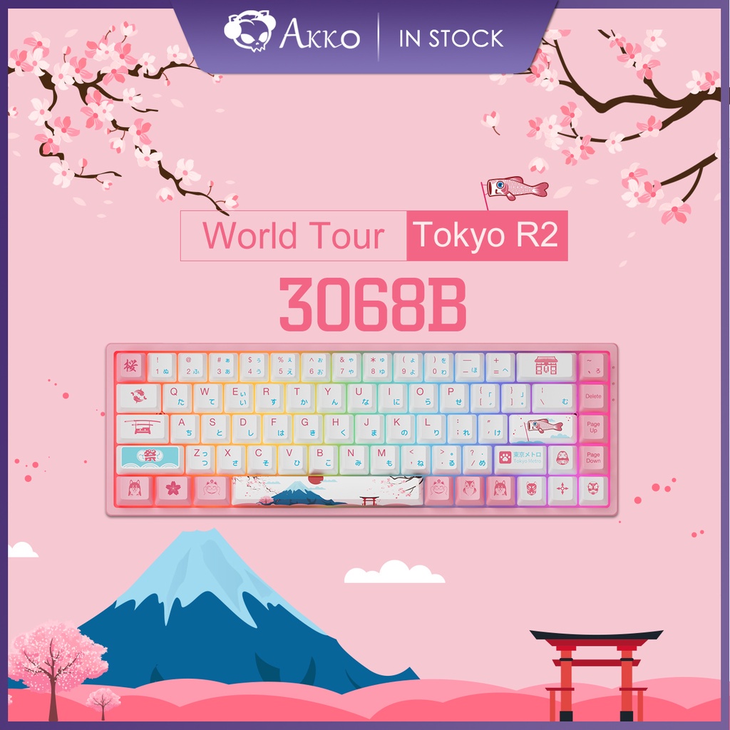 【In Stock】Akko World Tour Tokyo R2 3068B Wireless RGB Hot-swappable ...