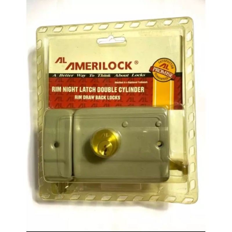 Amerilock Rim Night Latch Double Cylinder (AL559 Gray) | Shopee Philippines