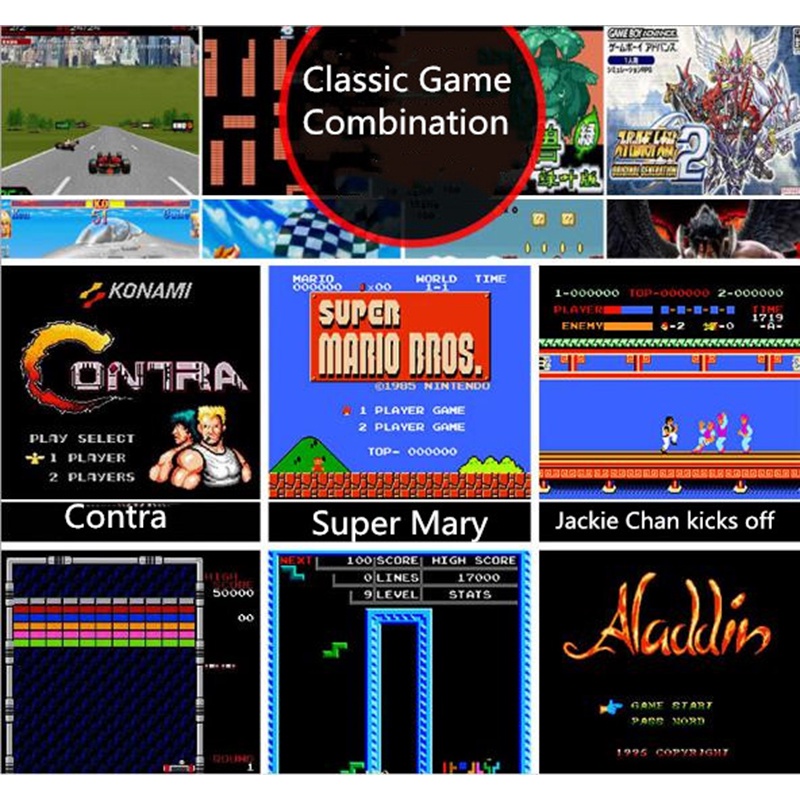8-bit TV Game Console Set Videos Game Tape Classic Contra Mario Card ...