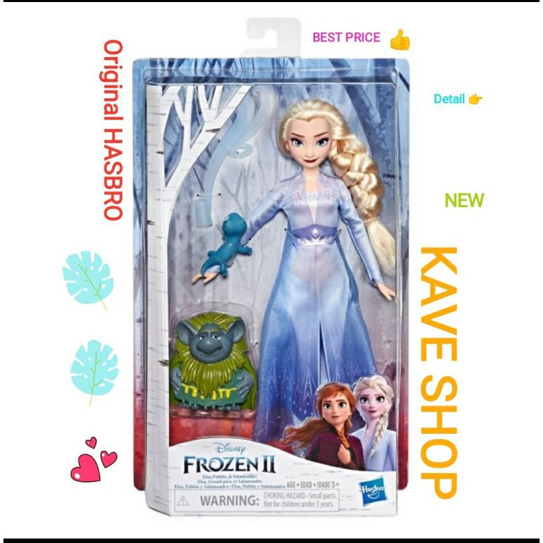 Elsa Frozen Disney: Elsa, Pabbie, Salamander - Original HASBRO - NEW ...