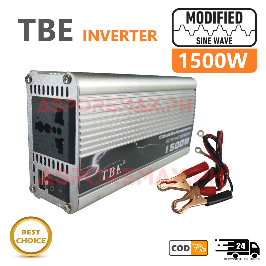 TBE 500W 1000W 1500W Modified Solar Power Inverter DC12V TO AC220V w ...