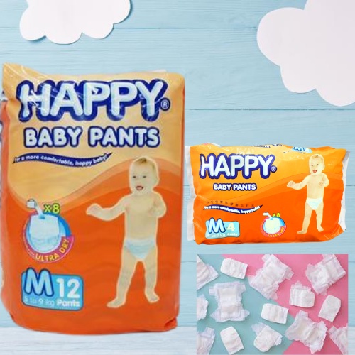 HAPPY PANTS DIAPER MEDIUM 4S , MEDIUM 12S BUY 1 TAKE 1 ONHAND | Shopee ...