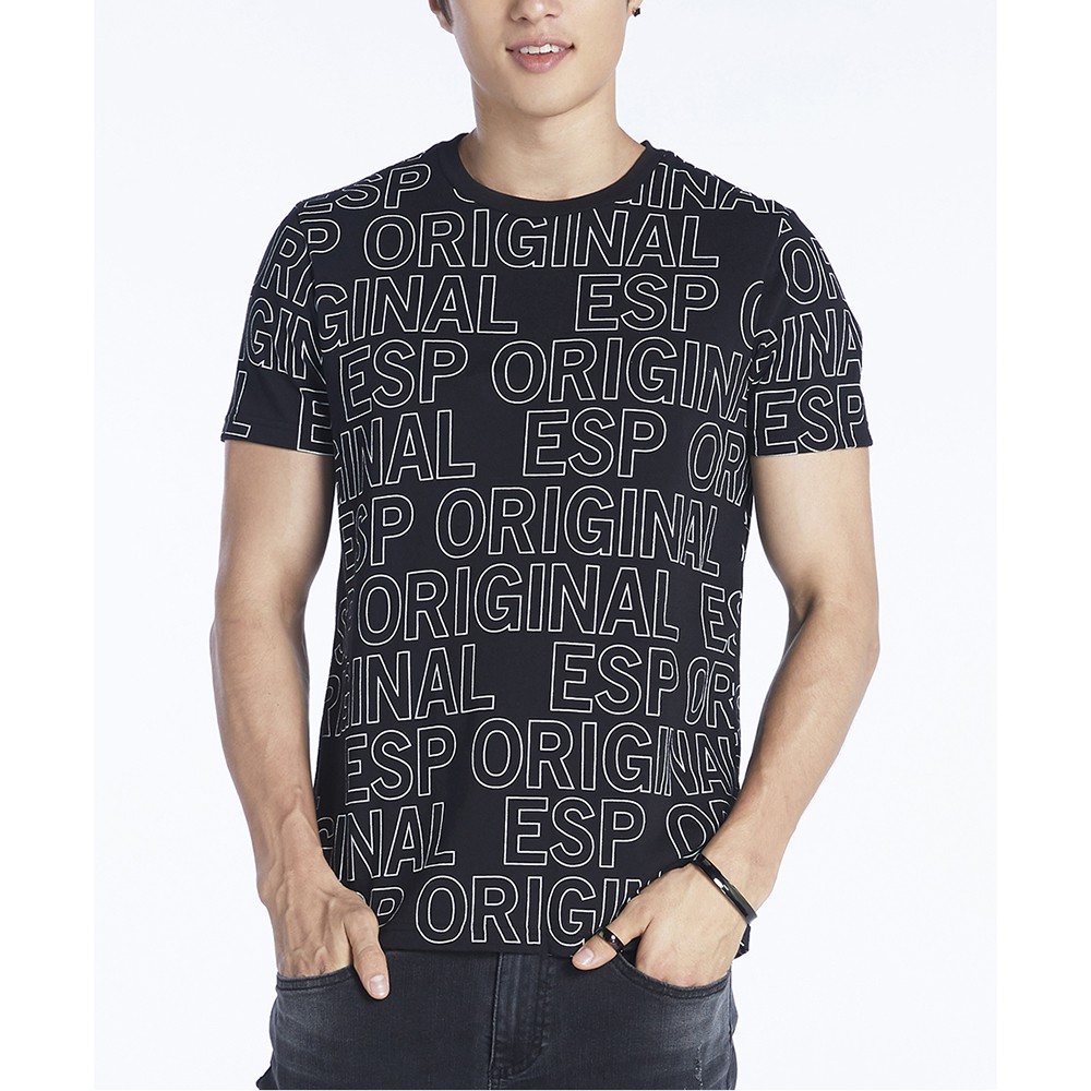 ESP Men's Typo Printed T-Shirt Black | Tee Shirt 3278 | Shopee Philippines