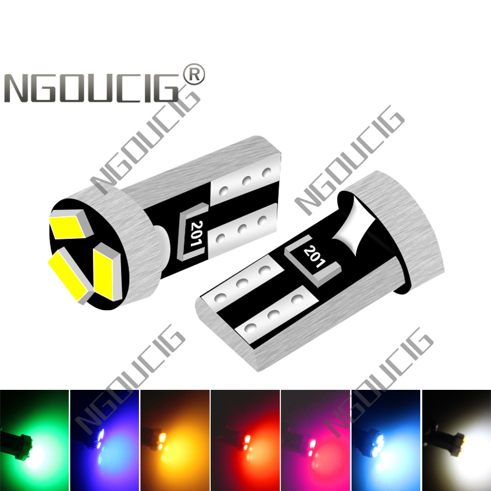 NGOUCIG 5PCS T5 Led Car Motorcycle Dashboard Light Bulb 3014 3SMD T5 W3w W1.2w Interior ...