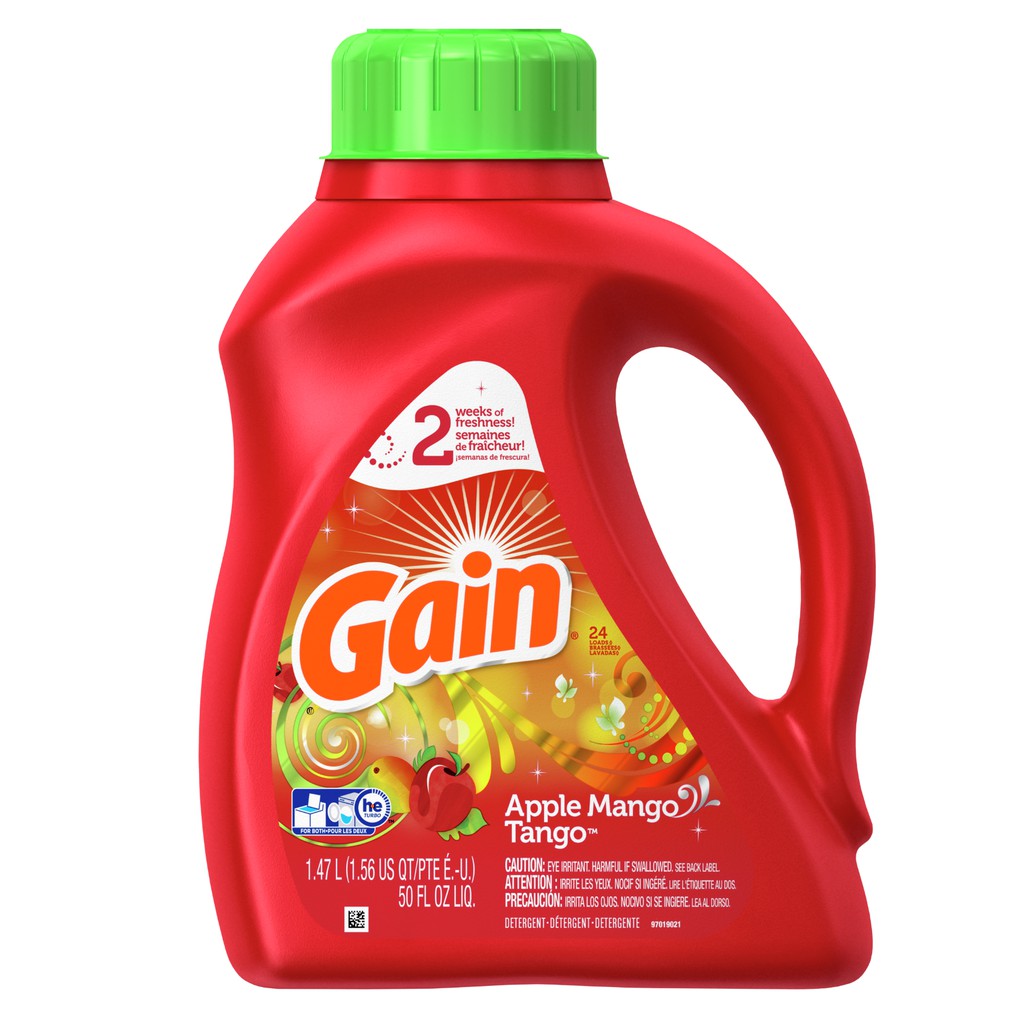 Gain Liquid Detergent Apple Mango Tango 24 load 1.47L | Shopee Philippines