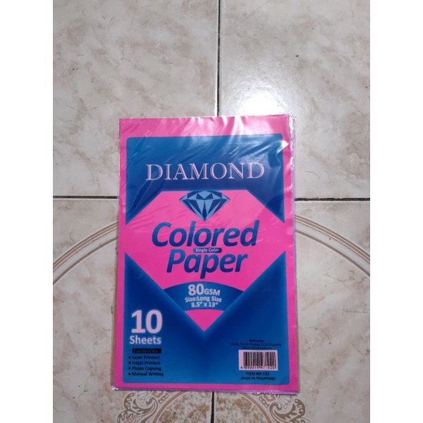 Diamond Colored Paper 10pc Legal 8.5x13 80gsm Arts Crafts Designs ...