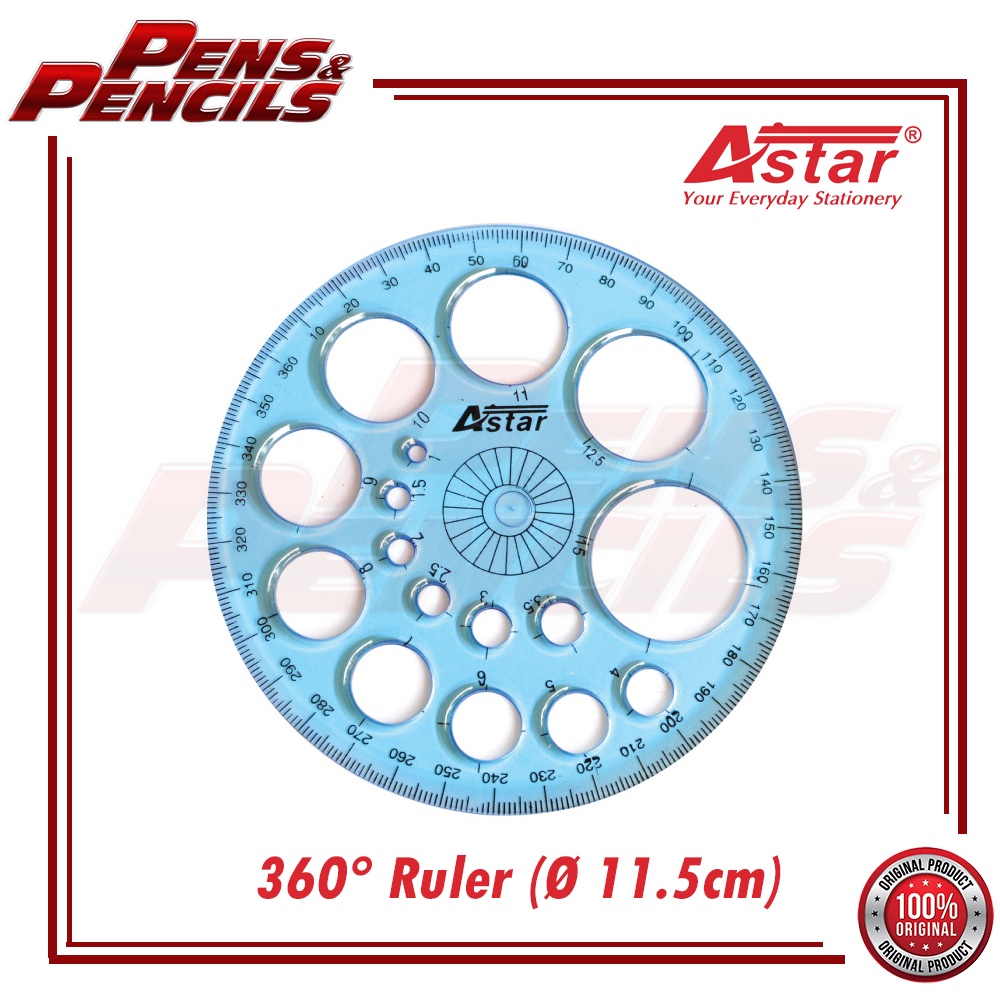 Astar 360 Degree Rounded Ruler with Hole / 360’ Protractor / SL-8 (1pc ...