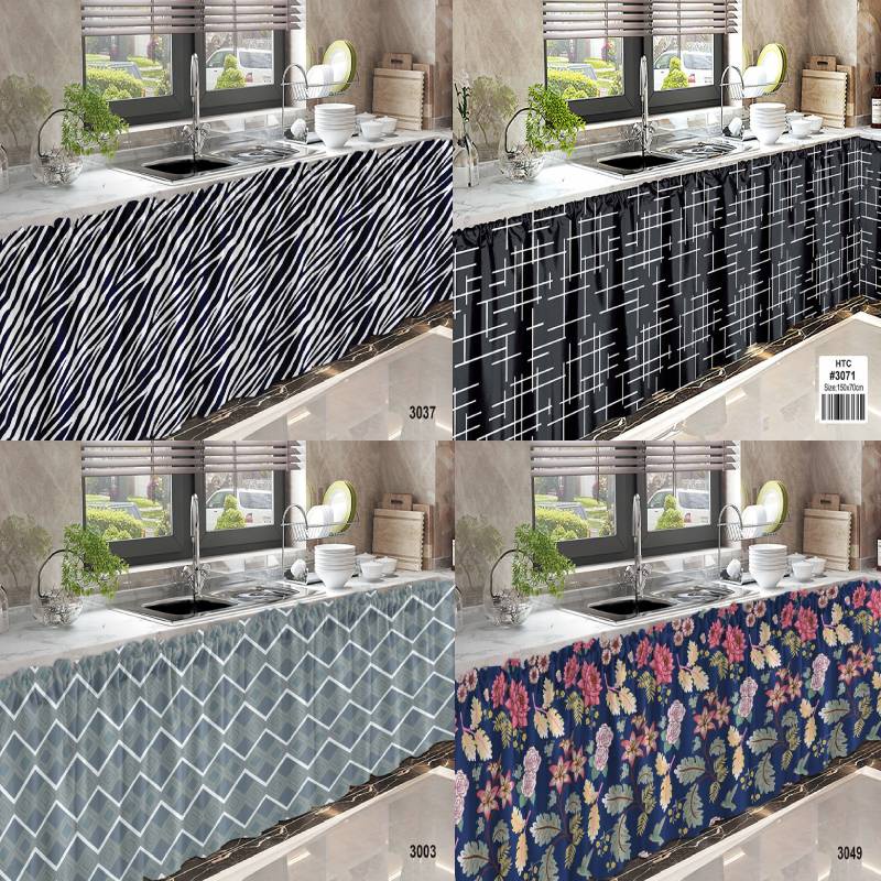 Sale Dark Color Lababo Curtain Kitchen Sink Curtain 70cm*150cm COD No ...