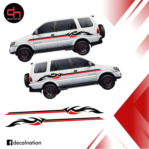 Isuzu Crosswind Tribal Decals Black and Red Color Cut Out Vinyl Sticker ...