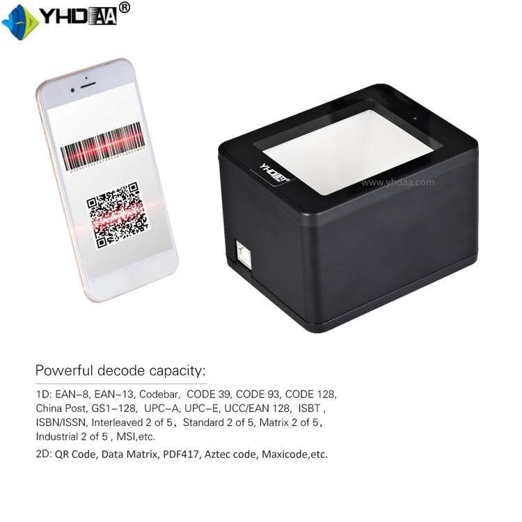 YHD 9800 2D desktop barcode scanner - Wired barcode scanner for ...