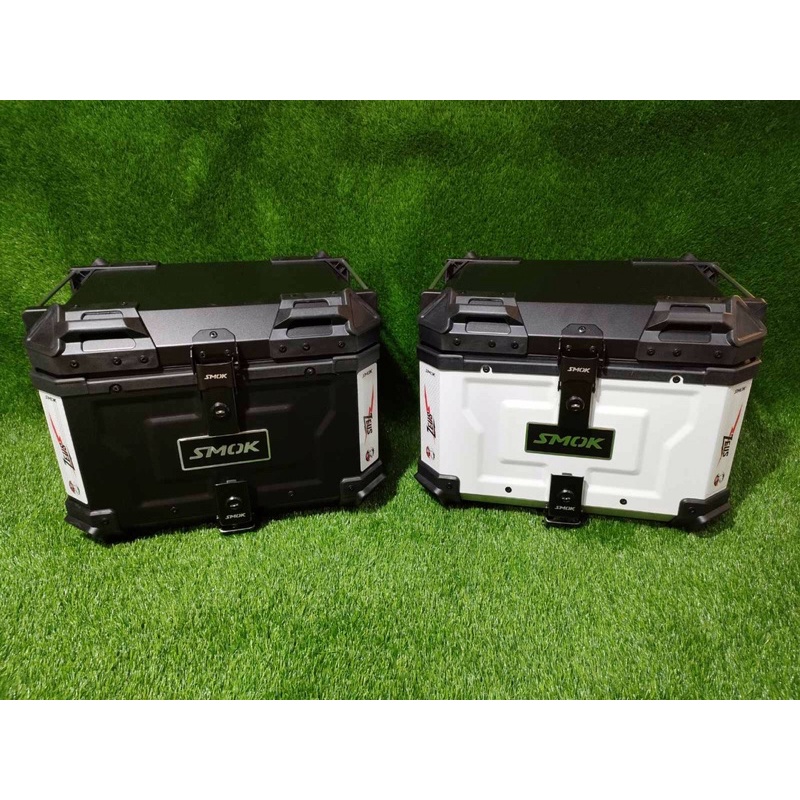Zeus alloy box 45L (Black/White) with backrest | Shopee Philippines