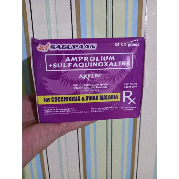 Axylin amprolium+sulfaquinoxaline 24x 5g (sold per box) | Shopee ...
