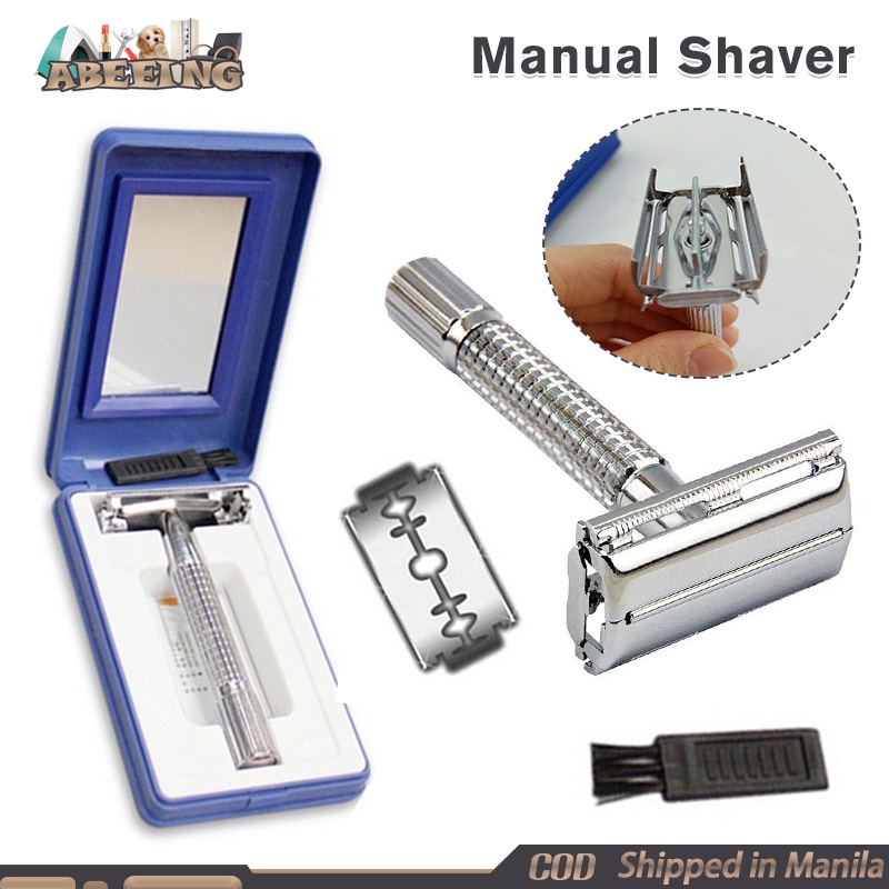 Classic Men Manual Shaver Stainless Steel Safety Razor Shaver With ...