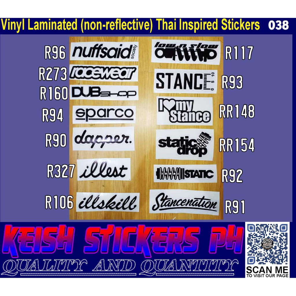 Vinyl Laminated Stickers 038 | Shopee Philippines