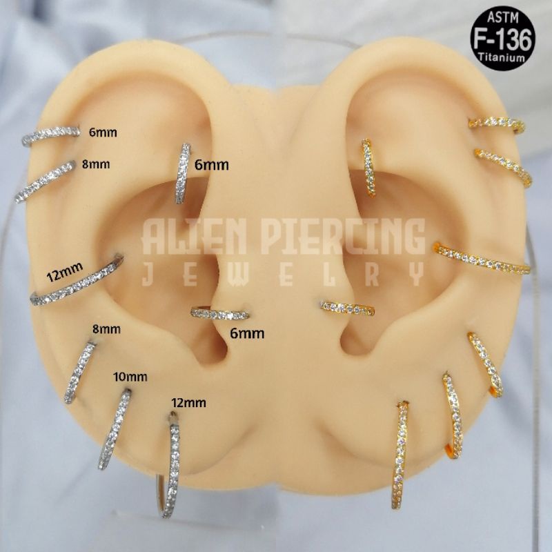 𝗧𝗜𝗧𝗔𝗡𝗜𝗨𝗠 𝗜𝗖𝗘𝗗 𝗣𝗔𝗩𝗘 Clicker Hoop Zirconia 16G | 6mm 8mm 10mm 12mm | Shopee Philippines