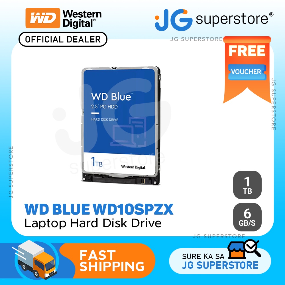 WD WD10SPZX 1TB Blue PC Hard Drive HDD, 5400 RPM, SATA 6 Gb/s, 128 MB Cache, 2.5" | Western ...