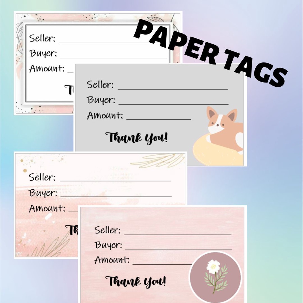 PAPER TAGS - 50 PCS SELLER TAGS FOR YOUR SELLING NEEDS | Shopee Philippines
