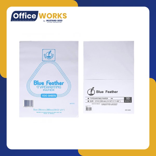 Blue Feather Typewriting Paper Short 20's / Photocopy Paper | Shopee ...