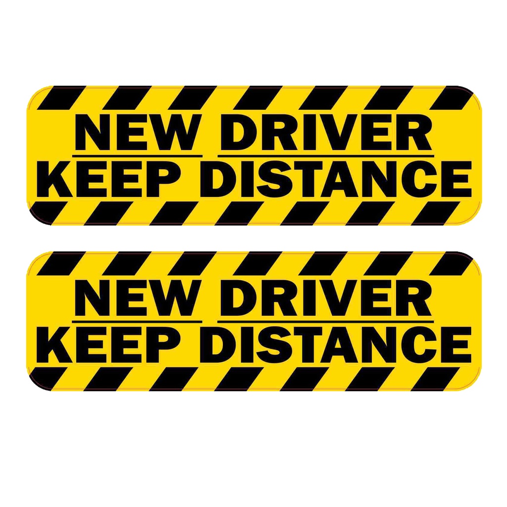 10x3in Warning Sticker New Driver Keep Distance Window Bumper Sticker ...