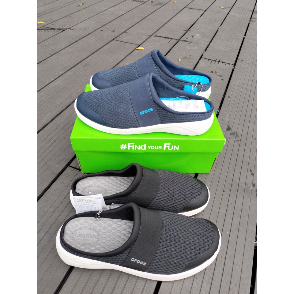 Crocs LITERIDE MESH MULE FABRIC SHOES FOR MEN | Shopee Philippines