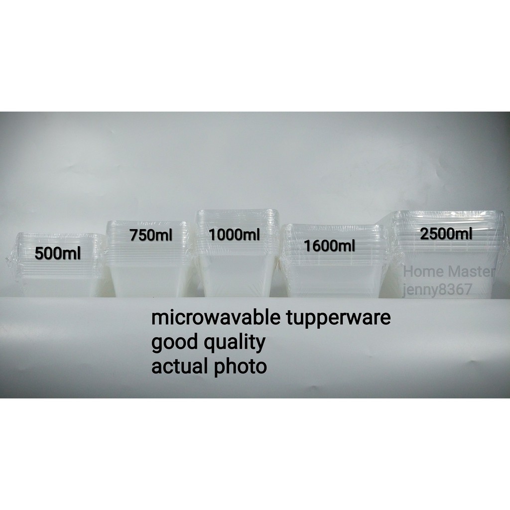 Microwavable Tupperware per pack (2500ml ,1600ml, 1000ml, 750ml, 500ml ...