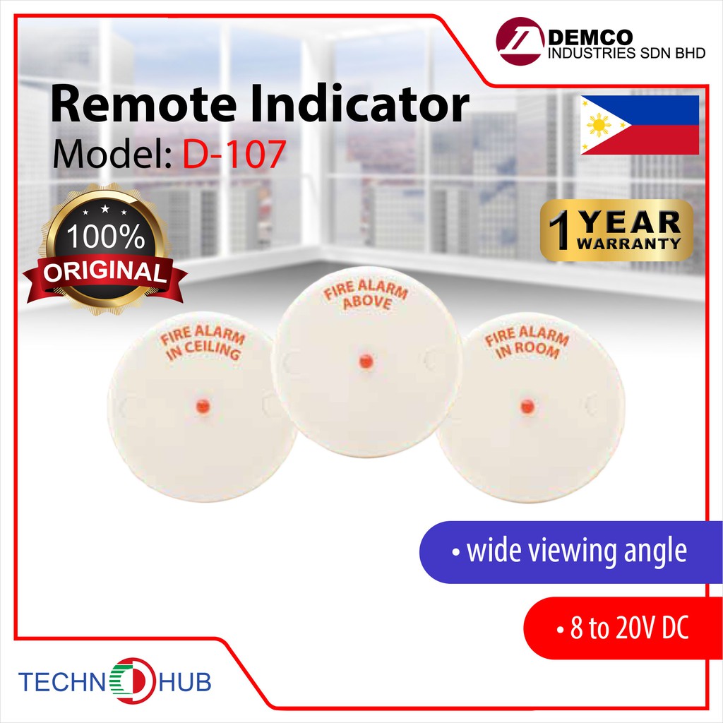 Fire Alarm Remote Indicators 24V DEMCO D-107 / 1.5mA / 74x15mm | Shopee ...