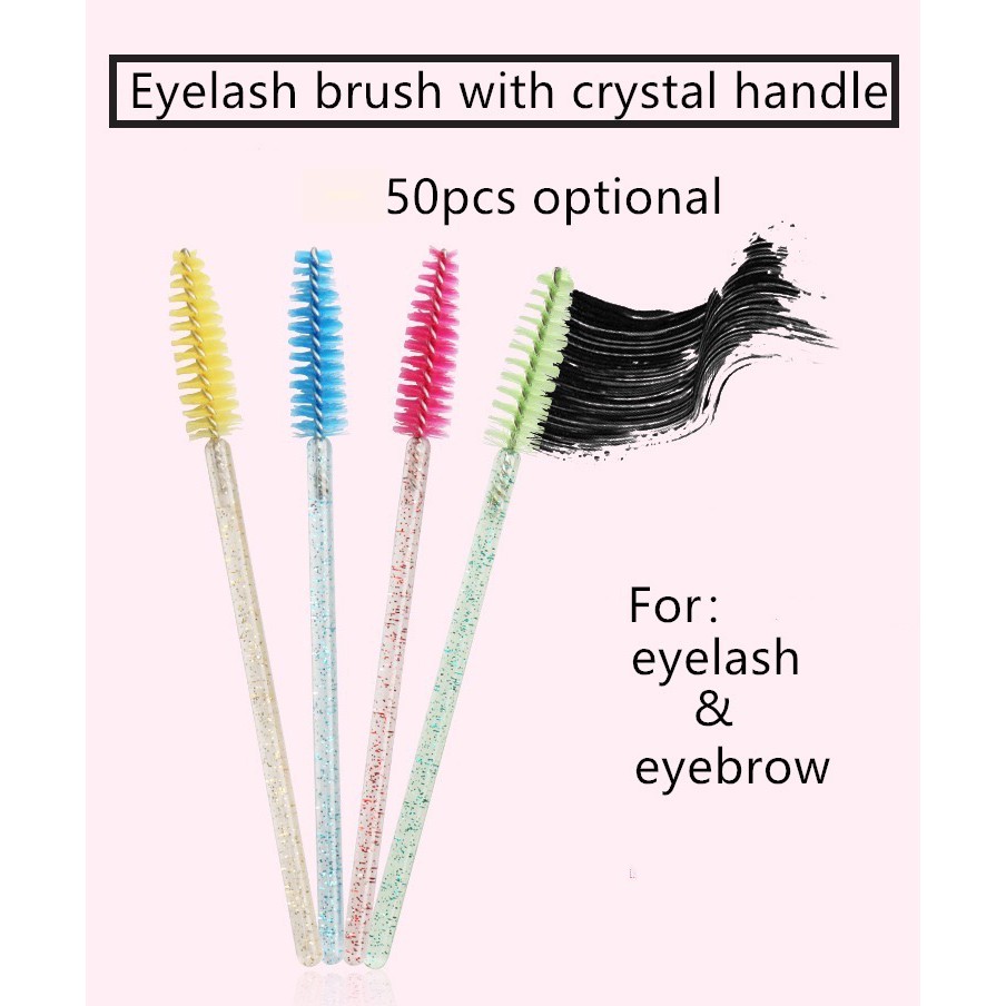 PRAECLARUS 50pcs/Set Eyelash Brushes Soft Head For Eyelashes Eyebrow ...