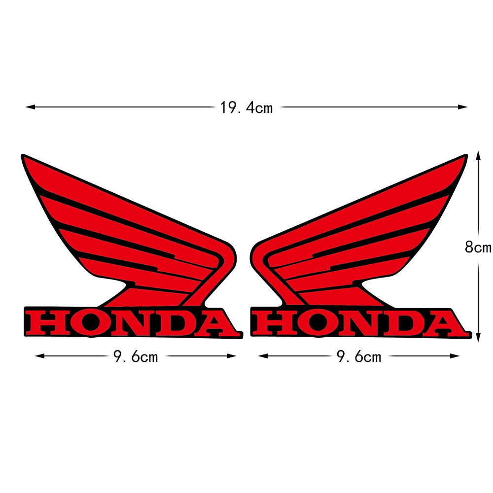 Honda Wings Emblem Motorcycle Sticker Reflective Fuel Tank Decal Helmet ...