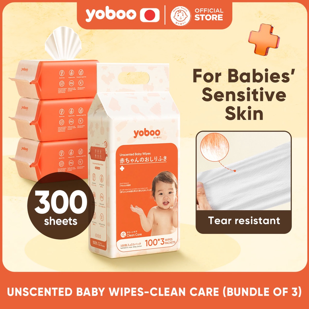 [NEW] Yoboo Unscented Baby Wipes 80 Sheets Single Pack Hypoallergenic ...