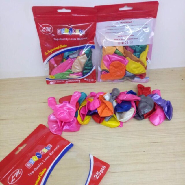 10” Rubber Balloons Metallic (25pcs) | Shopee Philippines