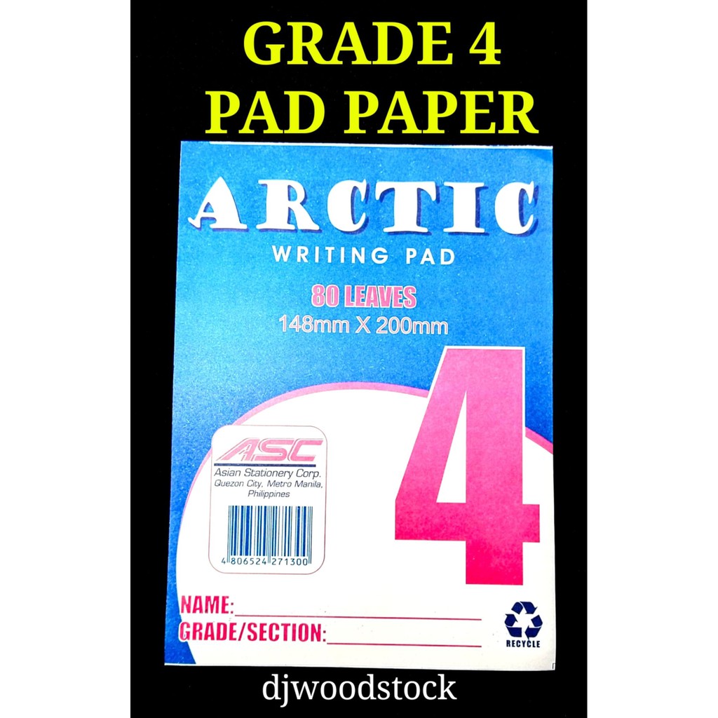 GRADE 4 PAD PAPER, approx 80 leaves | Shopee Philippines