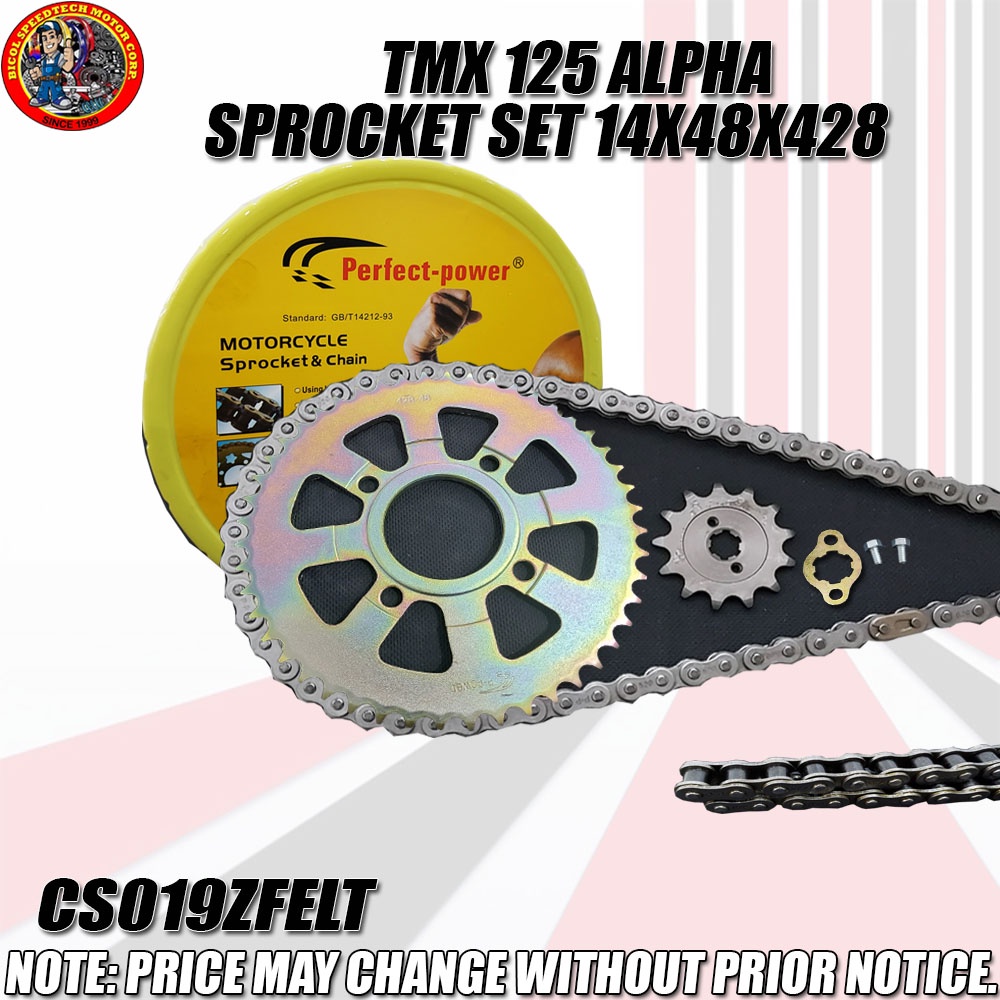 TMX 125 ALPHA SPROCKET SET 14X48X428 PERFECT POWER (CS019ZFELT ...