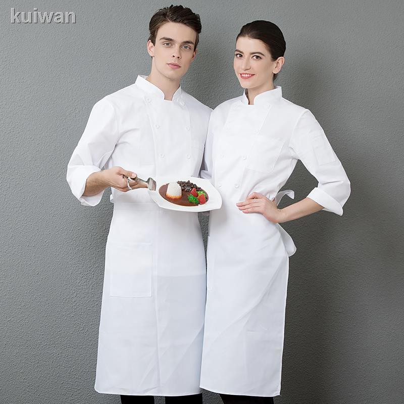 ┅ﺴ New long-sleeved pure white cotton chef uniforms hotel restaurant ...
