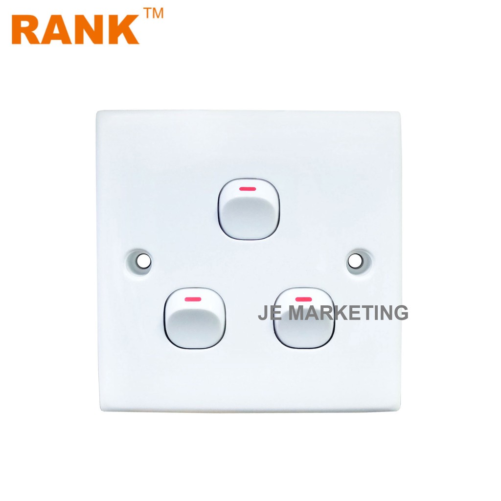 RANK 3 GANG 1 WAY SWITCH SOCKET A33-1 | Shopee Philippines