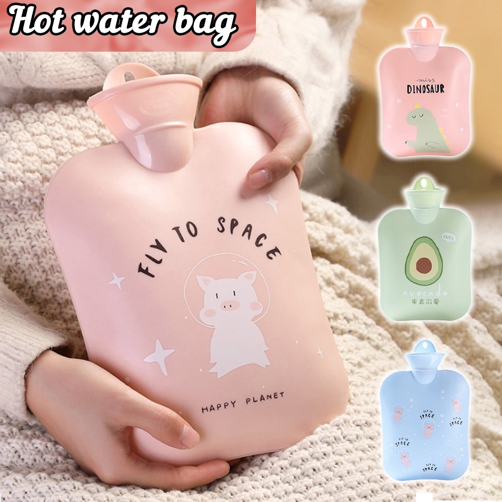 Hot Compress Bag with Plush Cloth Lovely Water Filling Bag Dysmenorrhea ...