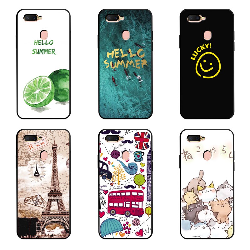 For OPPO A7 Case Matte Soft Silicone Phone shell Cartoon Anime ...
